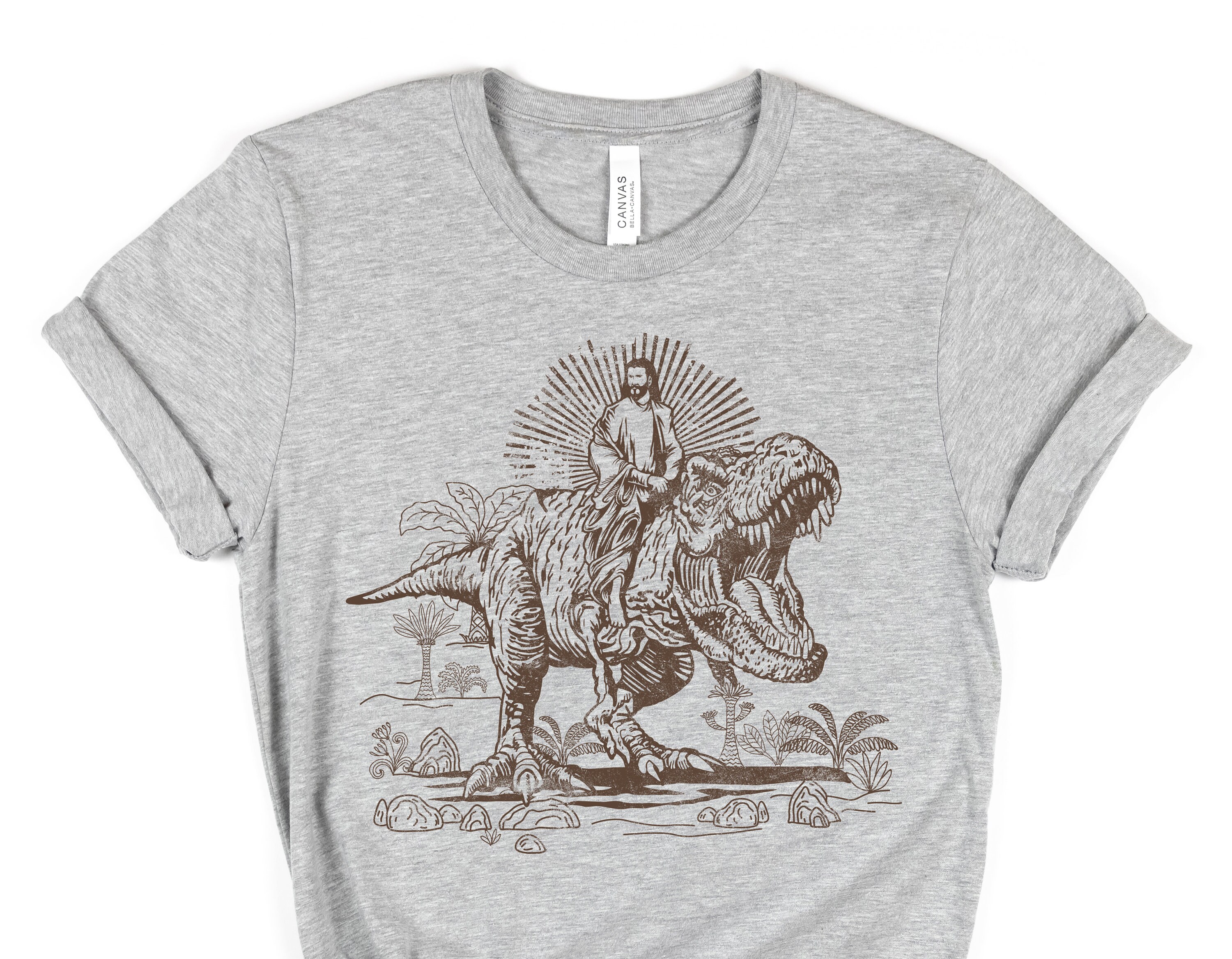 Jesus Riding T Rex Dinosaur Shirt | Cool Tee Gift | Christ T-shirt ...
