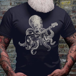 Bassist Octopus Shirt | Funny Tshirt | Bass Player Gift Idea | Cute ...