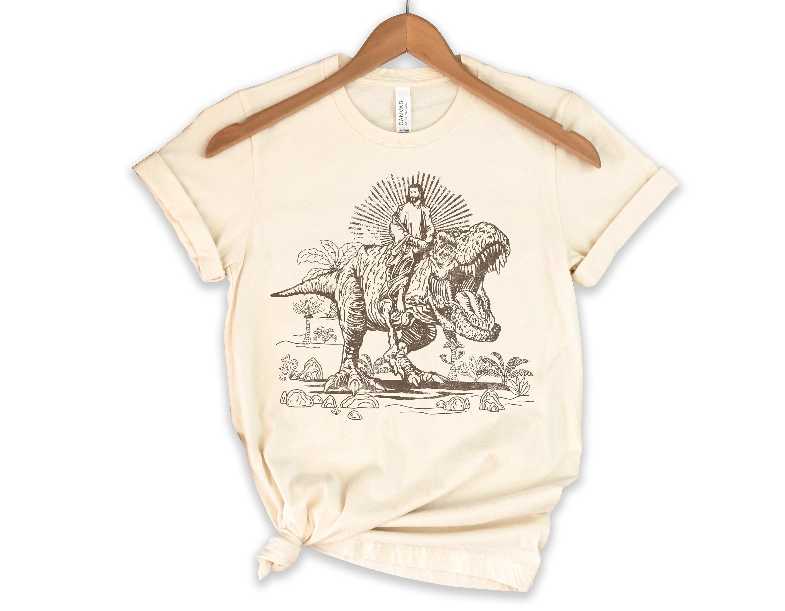 Jesus Riding T Rex Dinosaur Shirt Cool Tee Gift Christ - Etsy