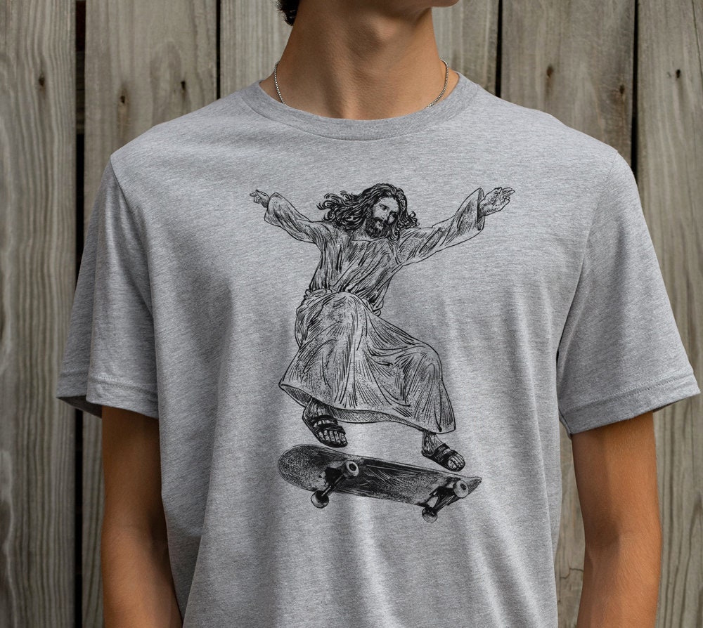Funny Skater Jesus Shirt Jesus Christ Tshirt Skate Dad - Etsy