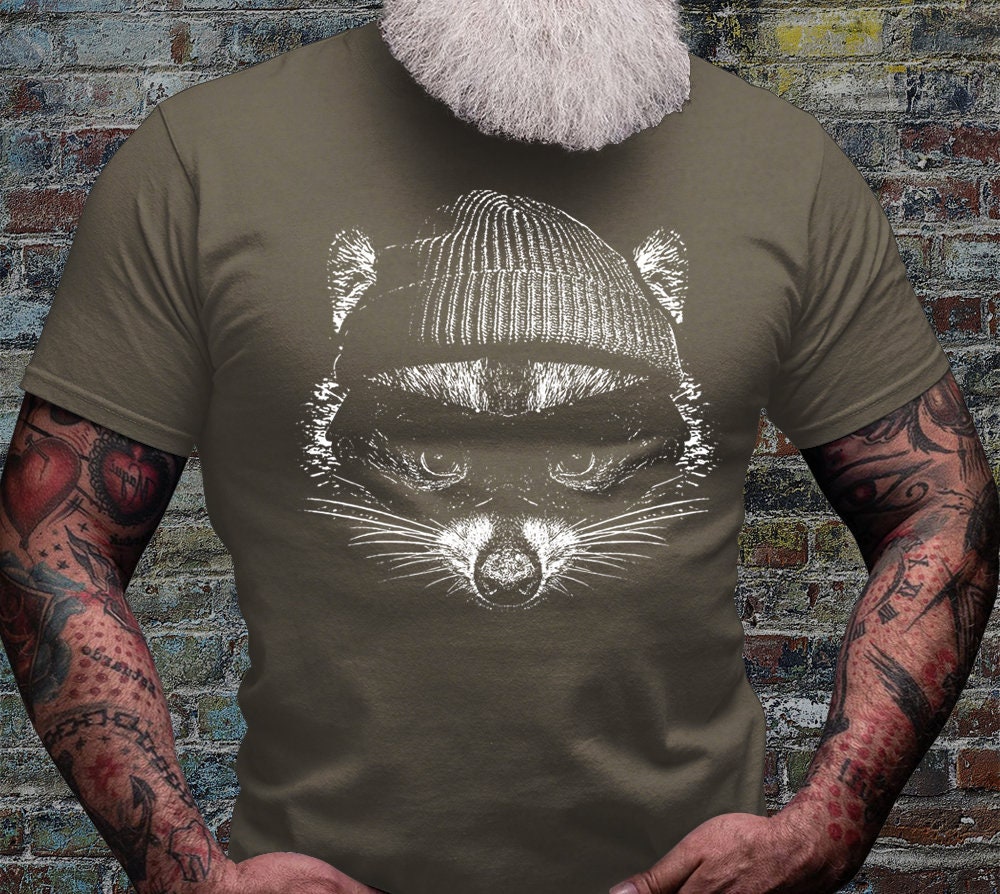 Funny Raccoon Shirt | Street Cat Tee | Robber Animal Shirts | Bandit ...