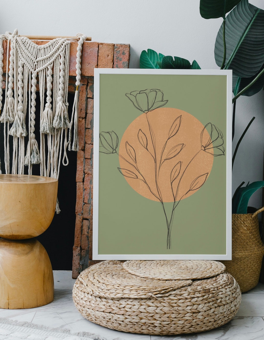 Aesthetic Simple Wall Decor, Printable Wall Art, Floral and Simple ...