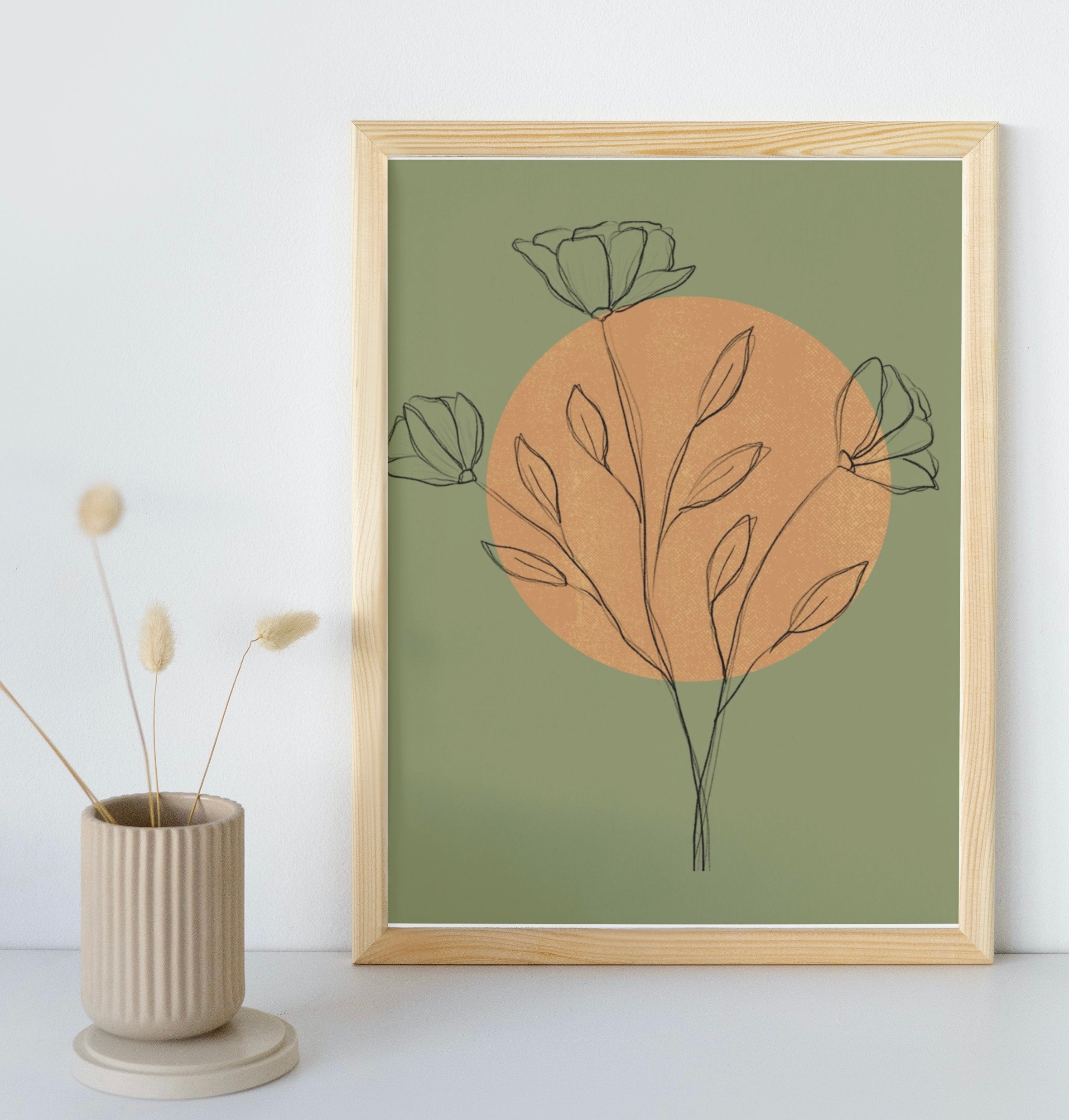 Aesthetic Simple Wall Decor, Printable Wall Art, Floral and Simple ...