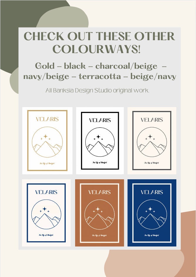 Velaris Art Print Gold and White ACOTAR Art Print Digital Download Art ...