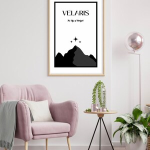 Velaris Art Print - Black and White - ACOTAR Art Print - Digital ...
