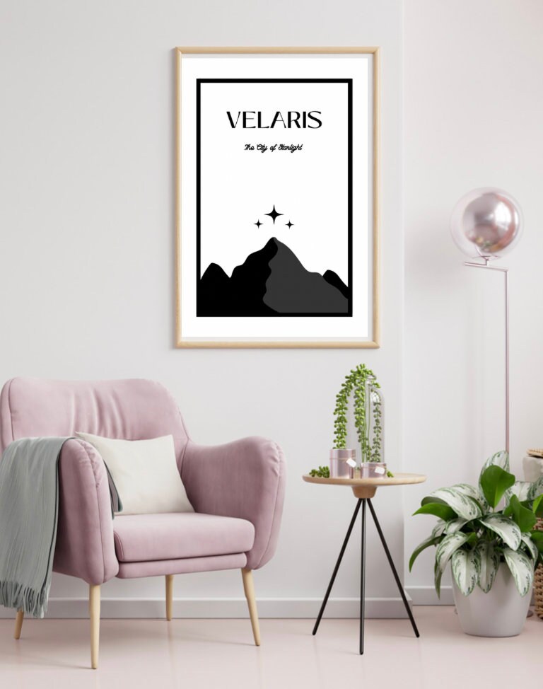 Velaris Art Print Black and White ACOTAR Art Print - Etsy