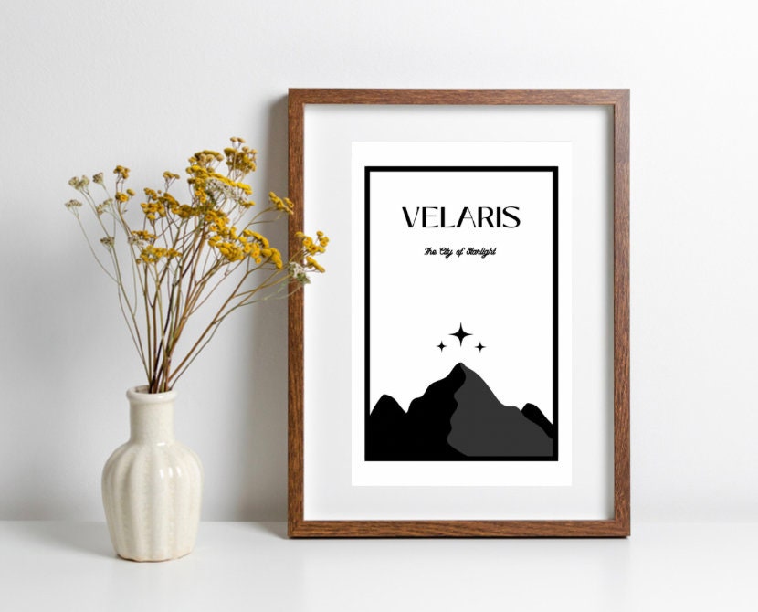 Velaris Art Print Black and White ACOTAR Art Print - Etsy