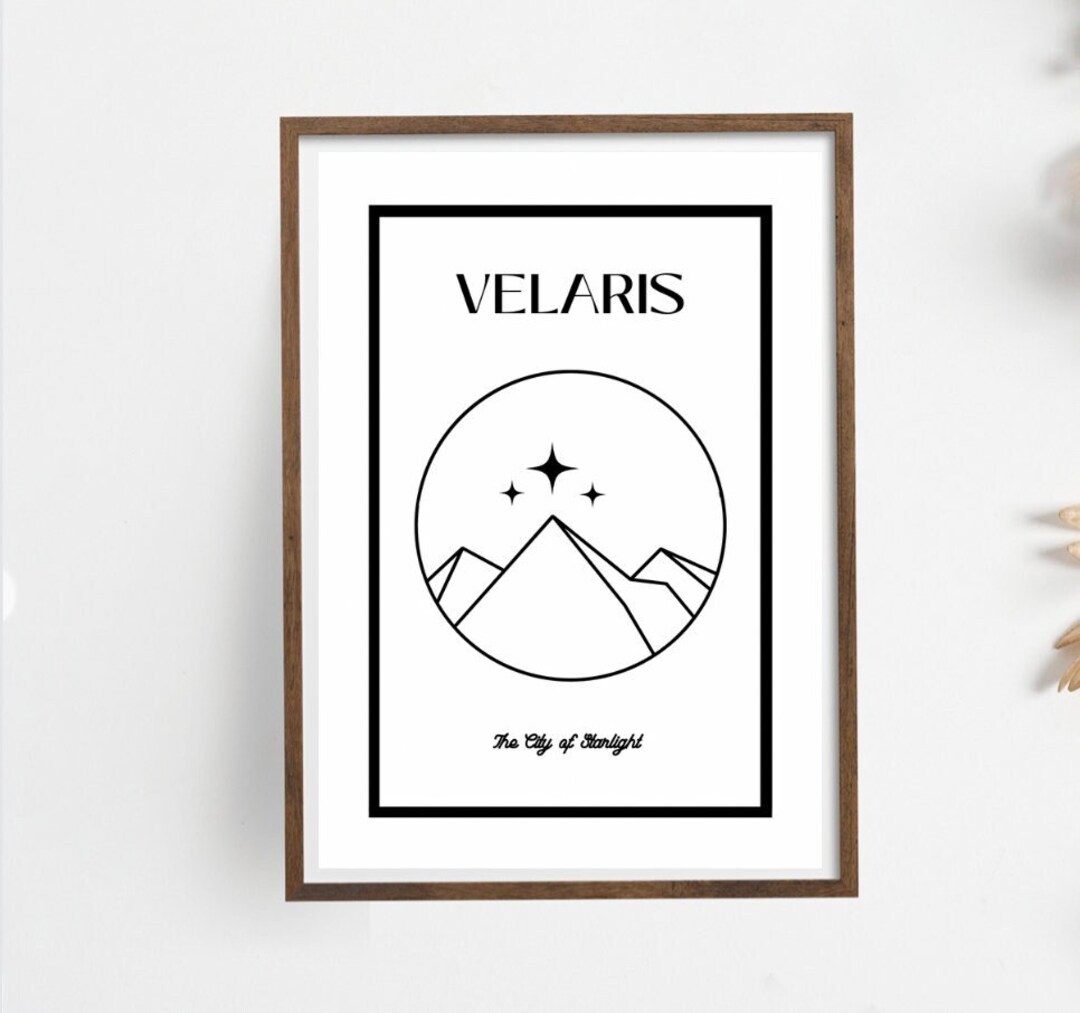 Velaris Art Print - Black and White - Velaris Fine Line - ACOTAR Art ...