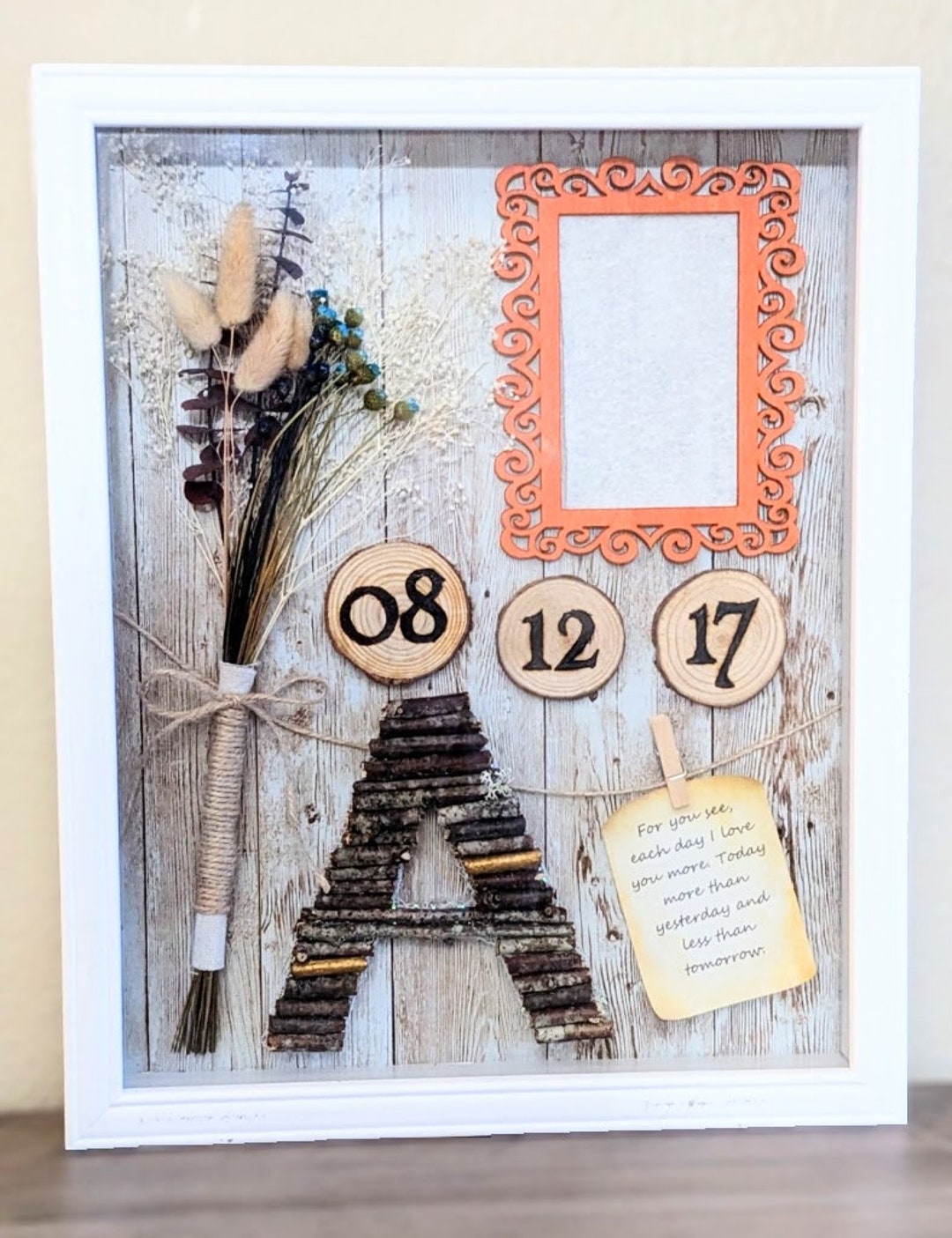 Wedding Anniversary Hand Made Photo Frame With a Wooden Letter - Etsy