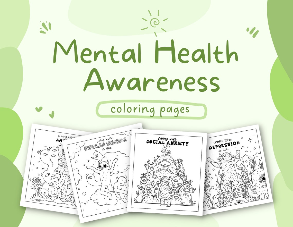 Mental Health Awareness Coloring Pages | Printable Coloring Page ...