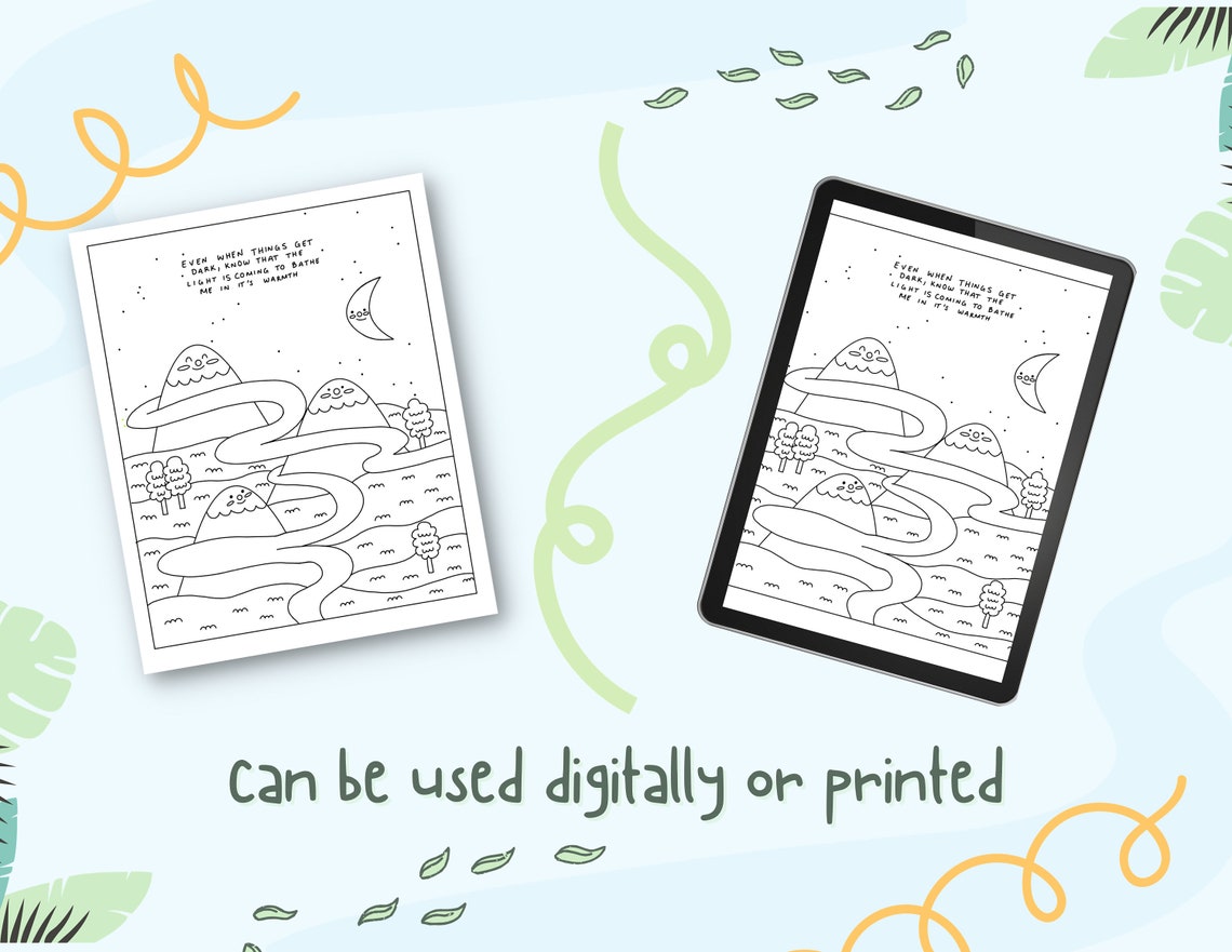 Positive Affirmations Coloring Pages: Mental Health Designs (digital ...