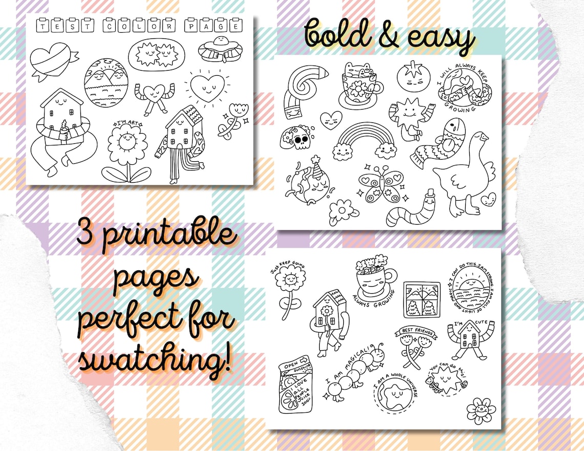 Printable Color Test Pages: Marker & Pencil Swatch Sheets (PDF/PNG ...
