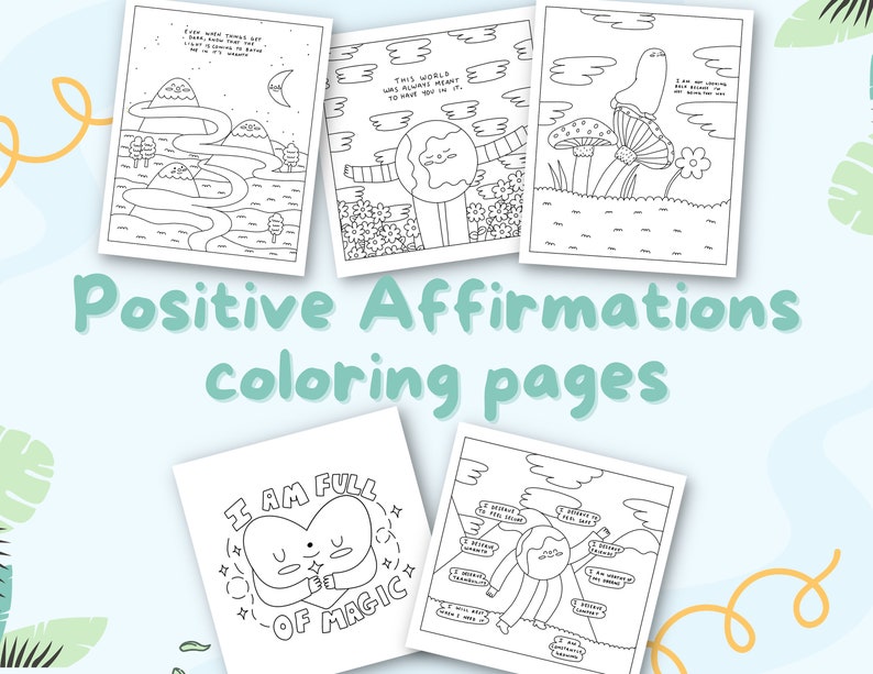 Positive Affirmations Coloring Pages | Printable Coloring Page ...