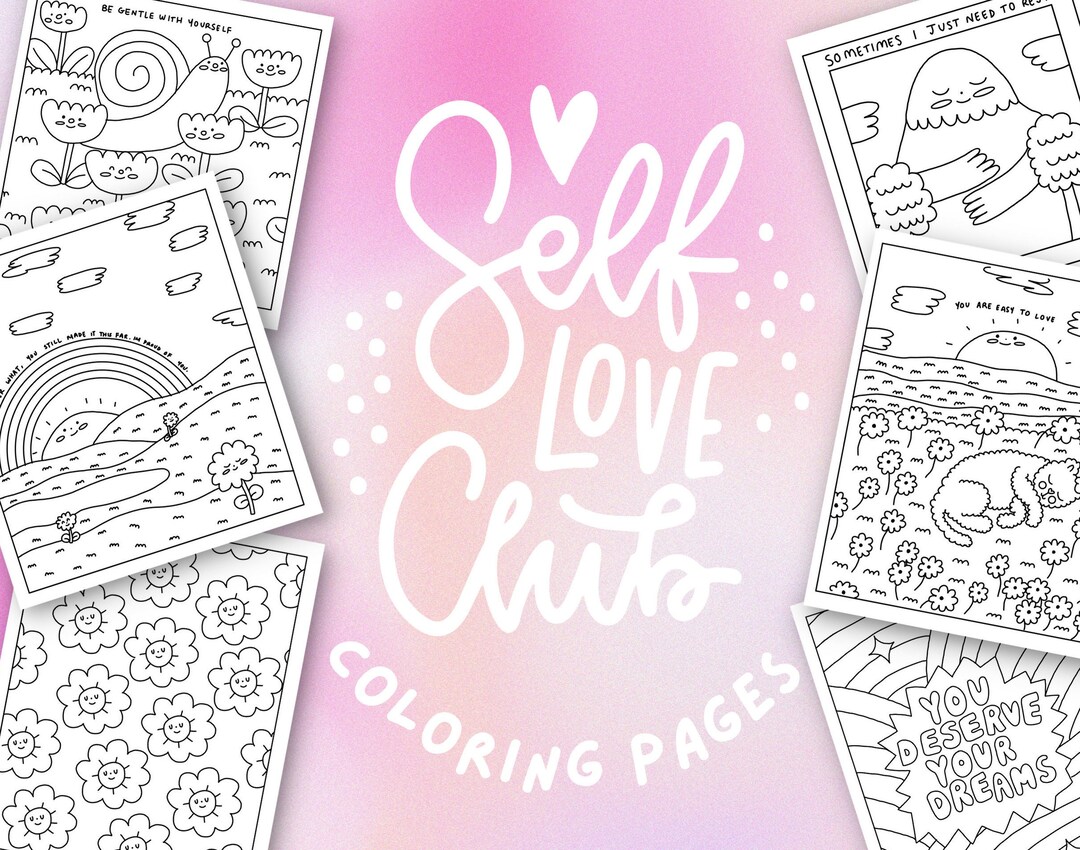 Hand-drawn Self Love Coloring Pages | Printable Coloring Page ...