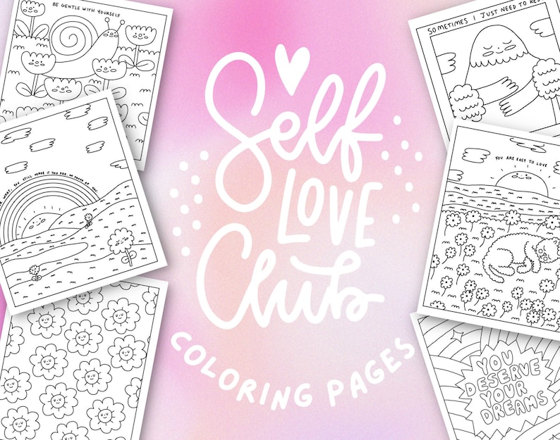 Hand-drawn Self Love Coloring Pages Printable Coloring Page Coloring ...