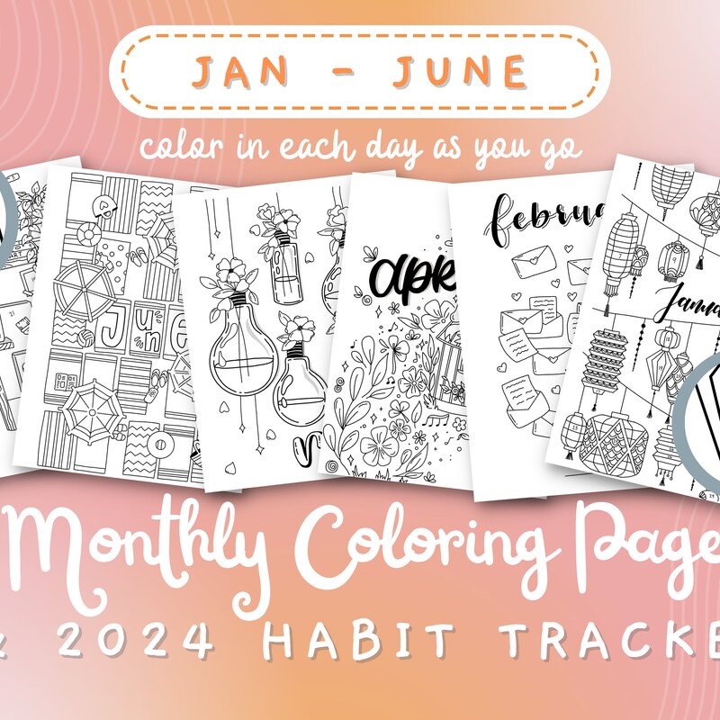 Habit Tracker Coloring - Etsy