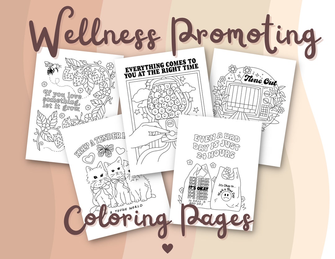 Wellness Promoting Coloring Pages | Printable Coloring Page | Coloring ...