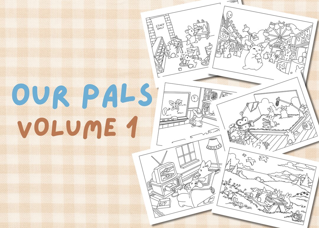 Bunny Coloring Pages: Our Pals Volume One (PDF & PNG) - Etsy