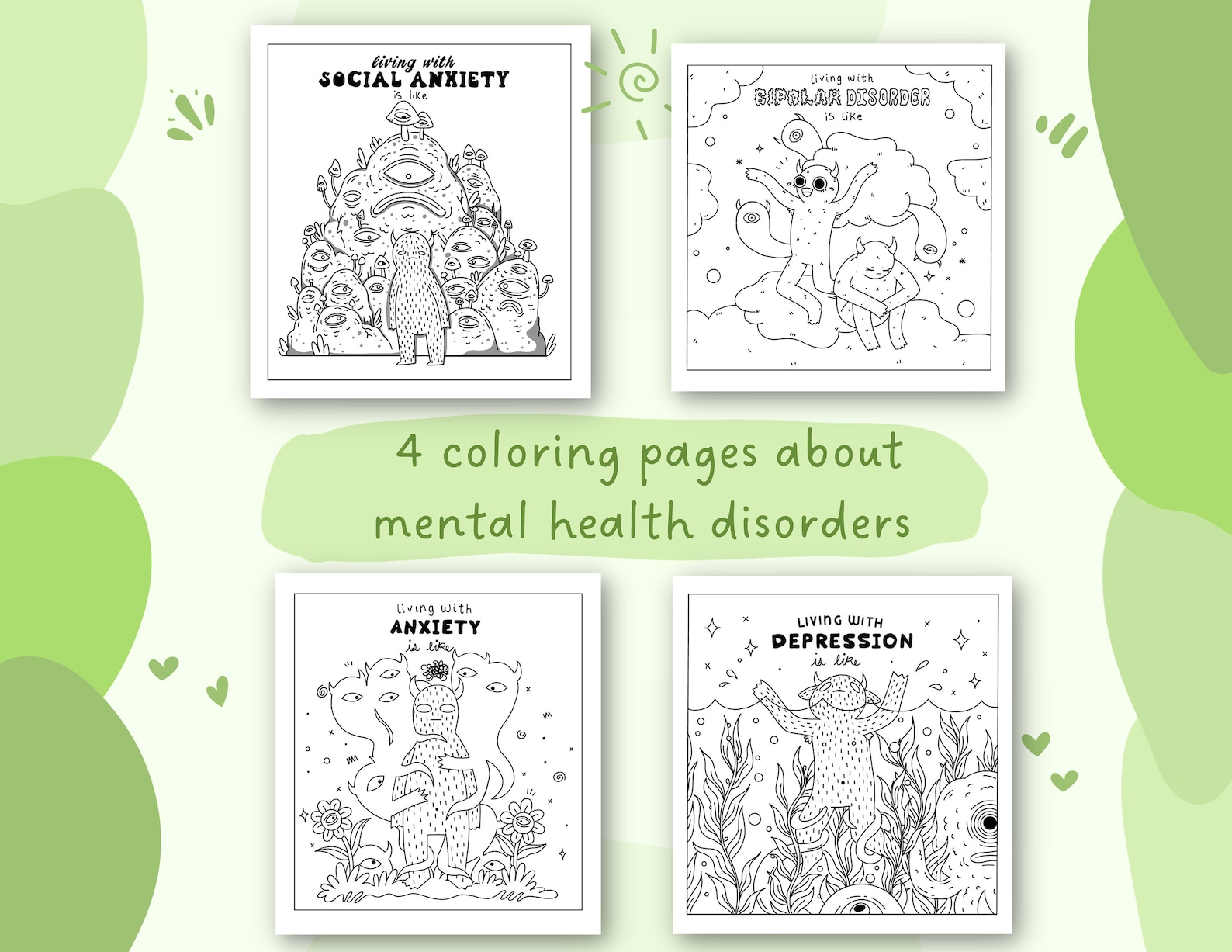 Mental Health Awareness Coloring Pages | Printable Coloring Page ...