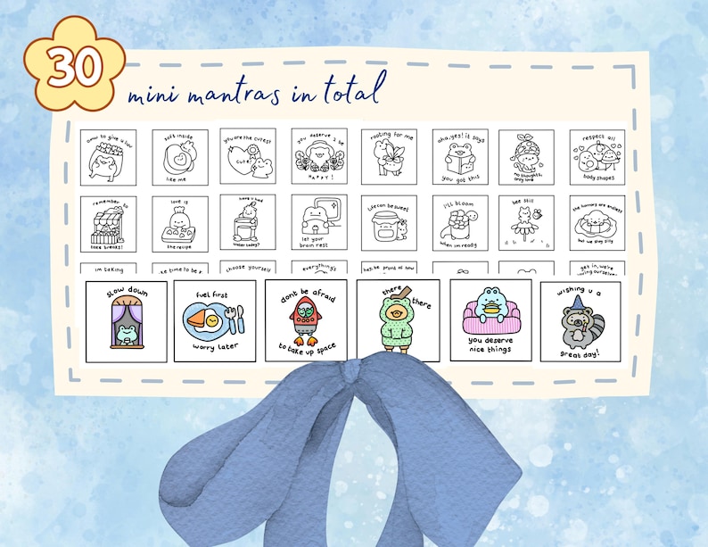 Mini Mantra Coloring Pages: Printable Mental Health Art (PDF & PNG ...