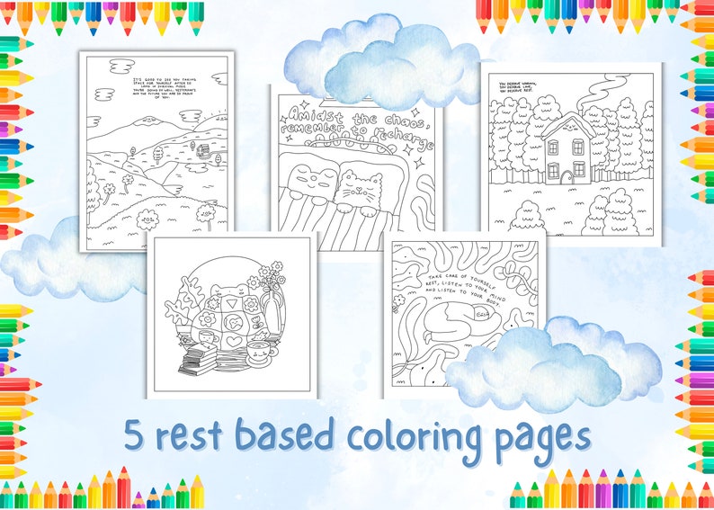 Rest and Relaxing Mental Health Coloring Pages | Printable Coloring ...