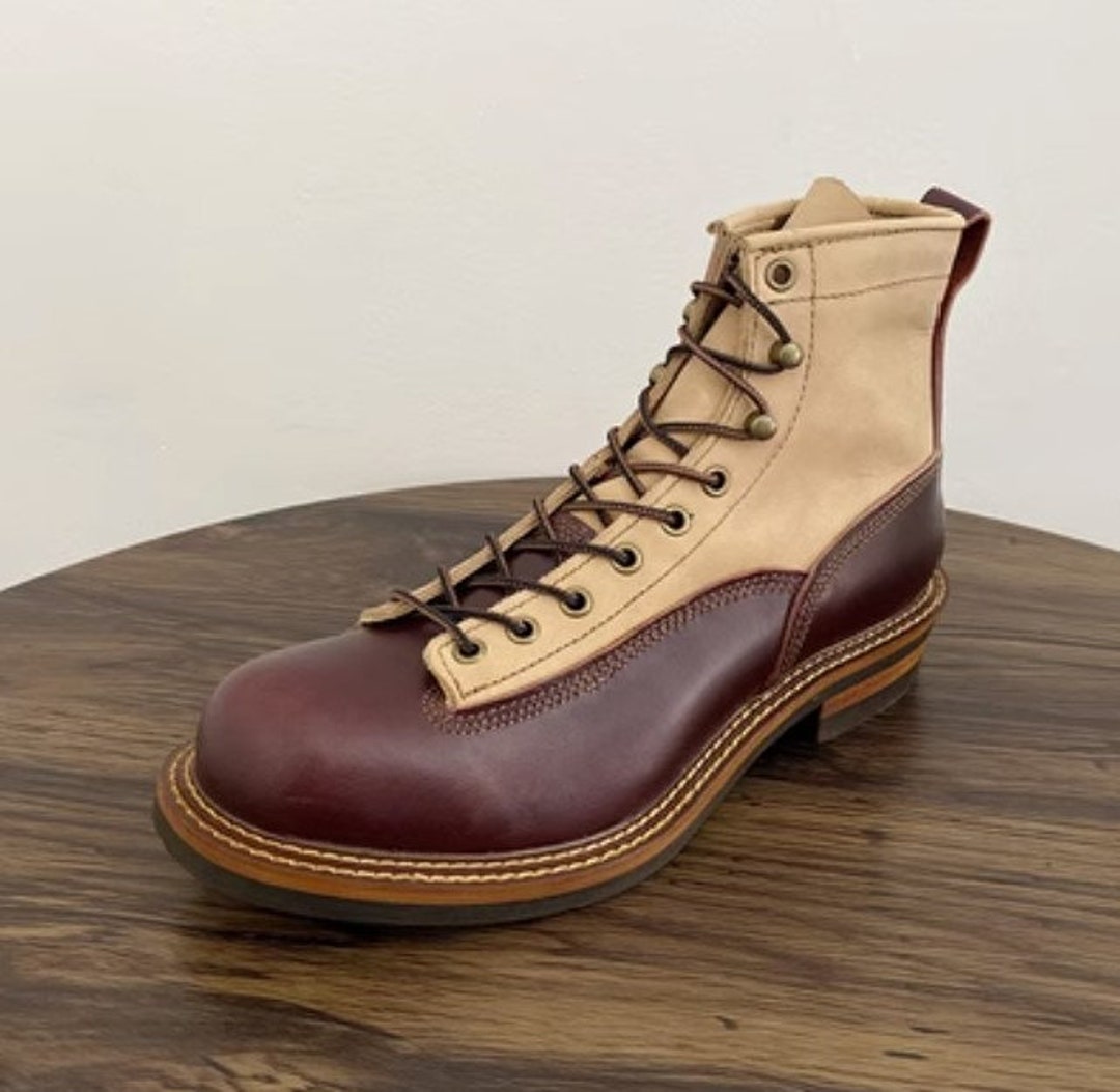 High Top Round Head Boots American Tooling Boots Leather British Style ...