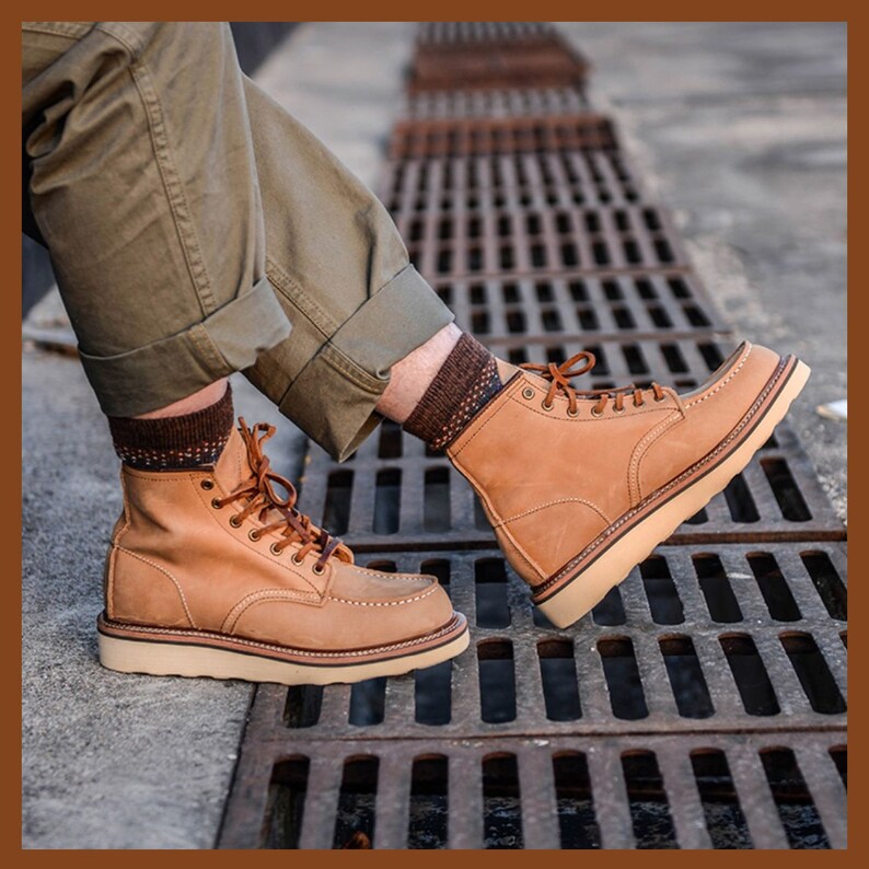 Boots Horse Leather Boots Retro Crazy Men's High-top - Etsy