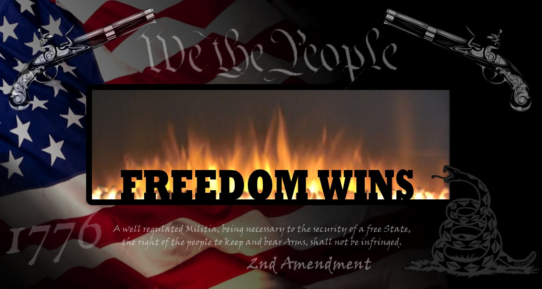 2nd Amendment Wall Art Electric Fireplace Simply Hang It - Etsy