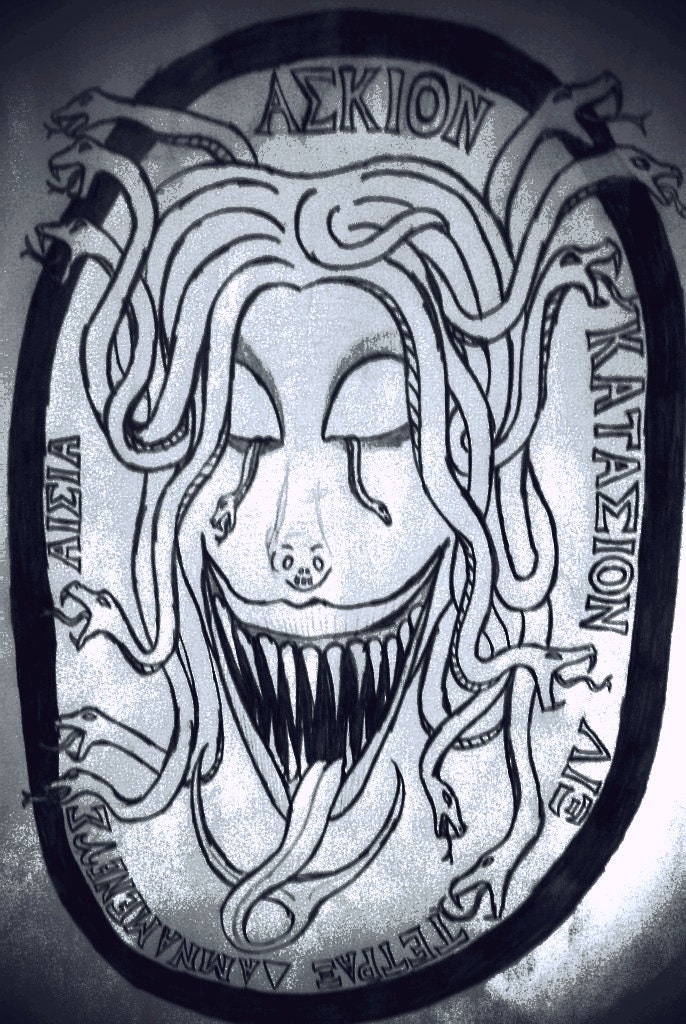 Medusa Head Gorgoneion Poster - Etsy