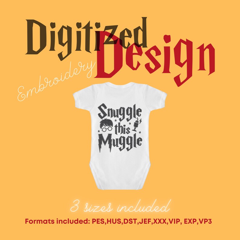 Snuggle This Muggle Digitized Embroidery Design DIGITAL DOWNLOAD - Etsy