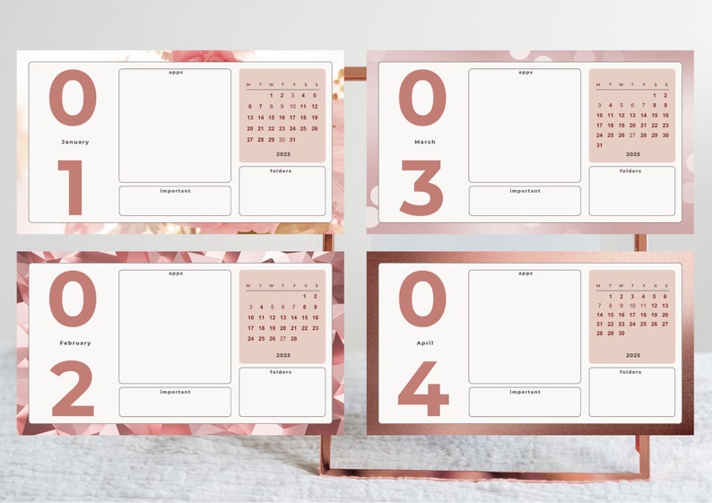 Desktop Wallpaper Organizer With Calendar - Etsy