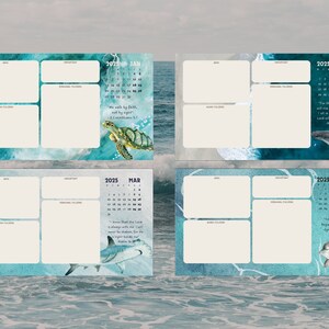 Desktop Wallpaper Organizer With Calendar 2025 Blue Theme - Etsy