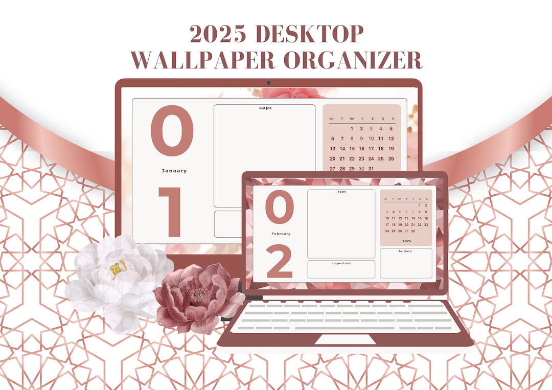 Desktop Wallpaper Organizer With Calendar - Etsy