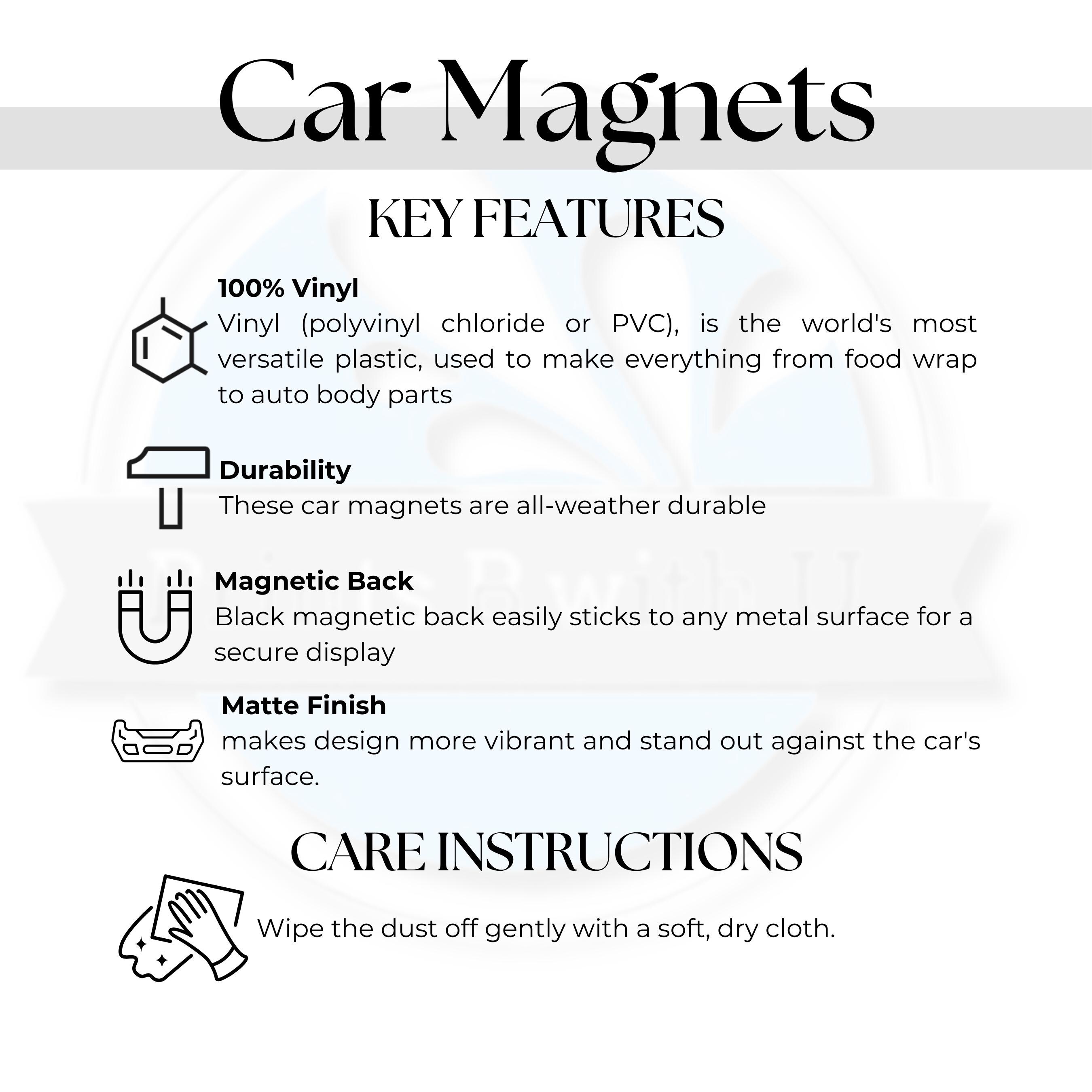 Car Magnets Size Chart, Car Bumper Magnets Sizing Guide, Car Bumper ...