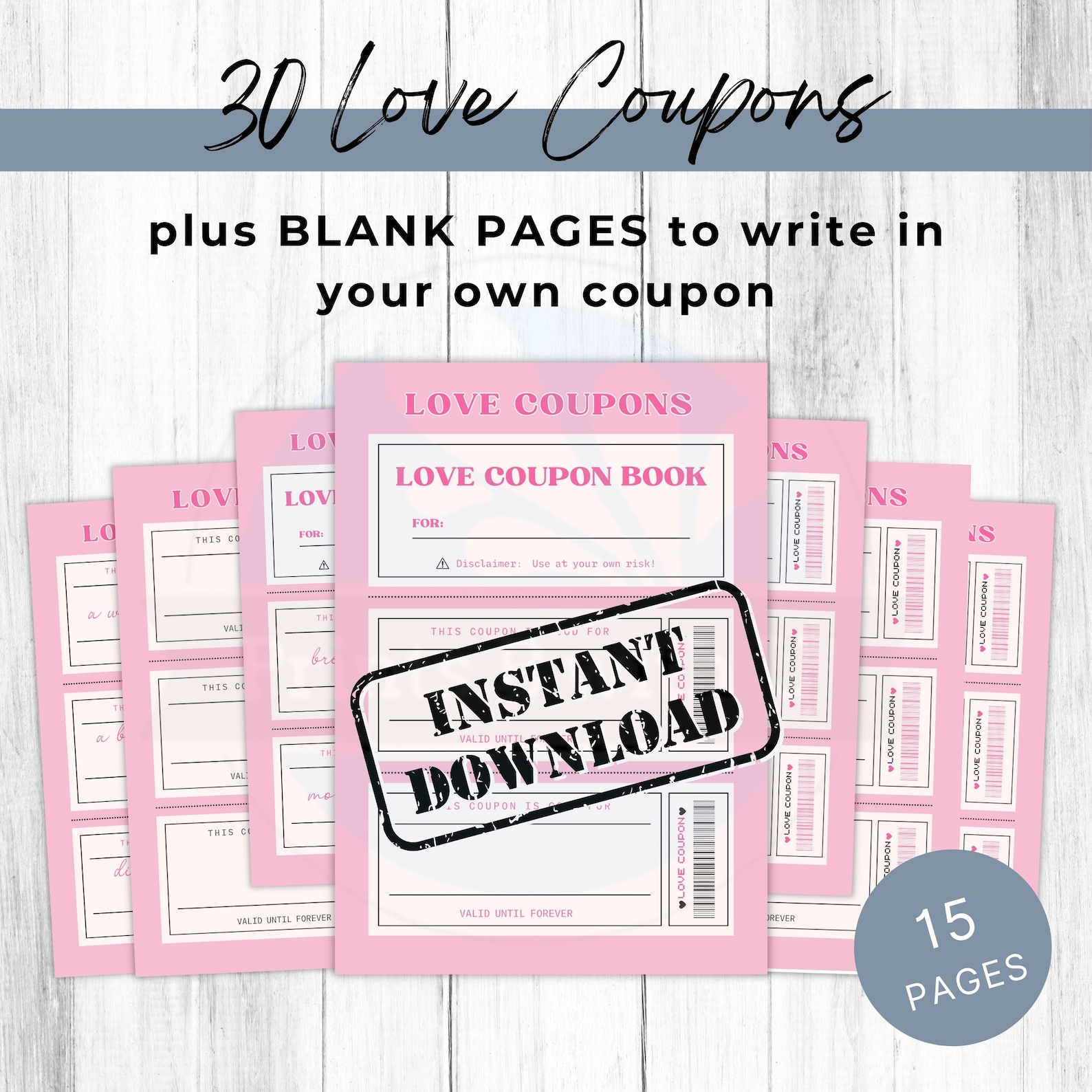 Printable Love Coupons Instant Download PDF Couple Coupon Book ...