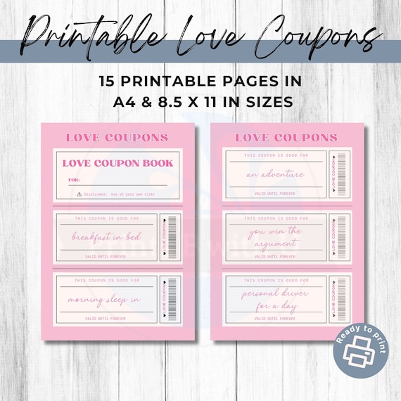 Blank Love Coupons Template