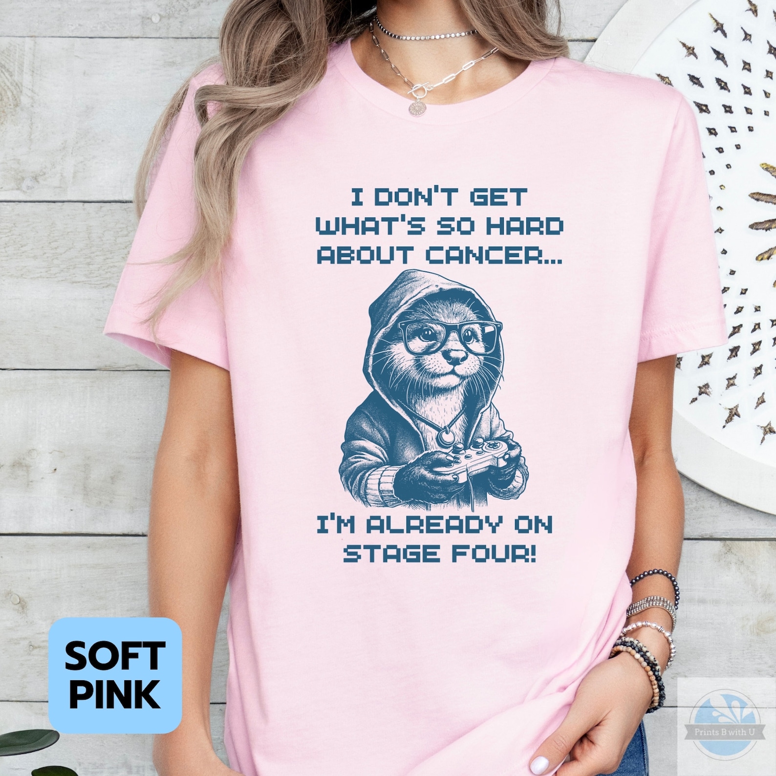 Funny Cancer Warrior Shirt, Vintage Otter Cancer Tee, Cancer Fighter ...