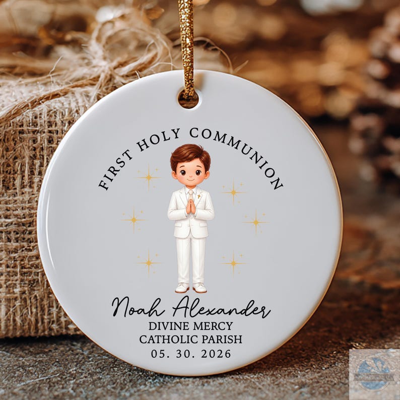 Personalized First Holy Communion Ornament for Boys, Custom Name ...