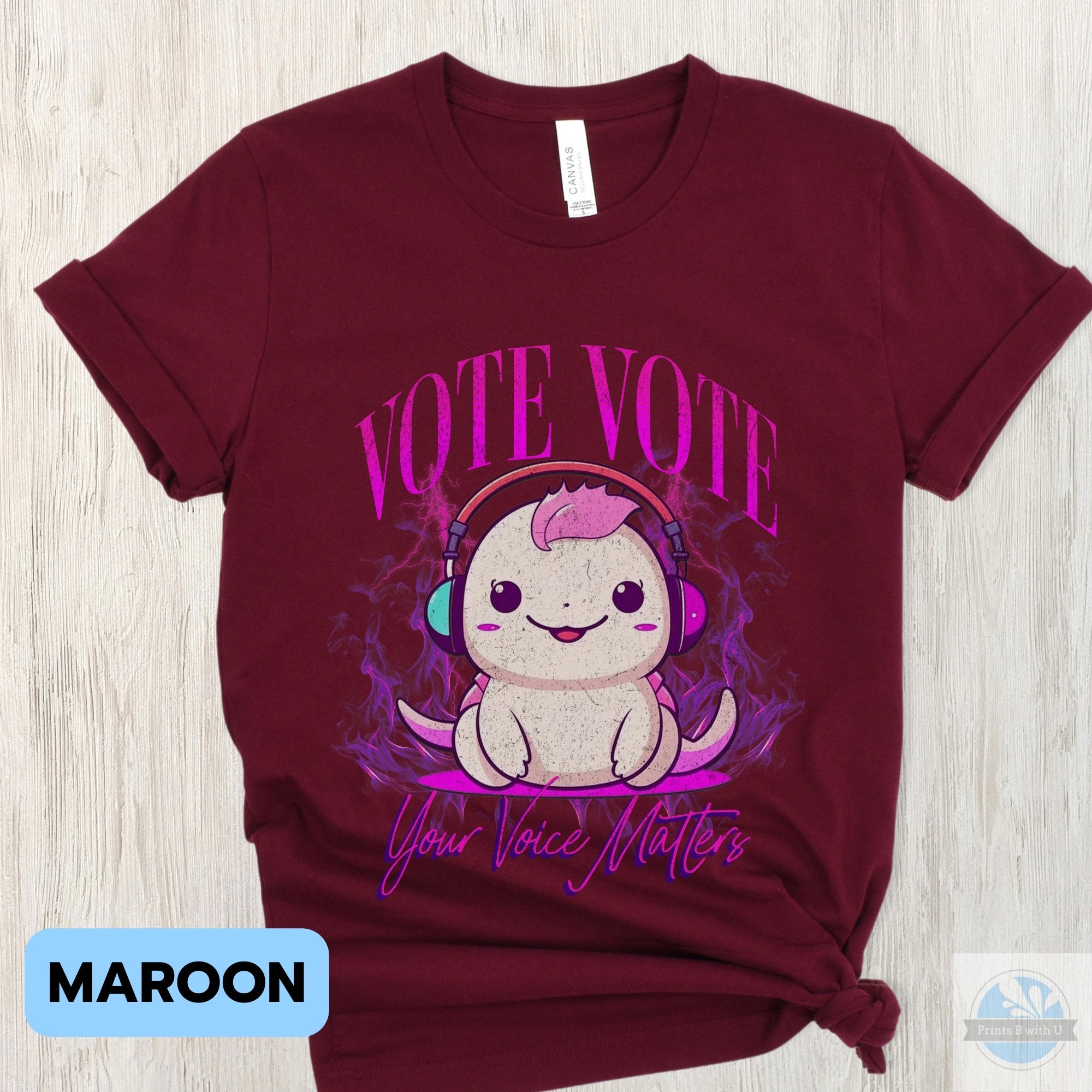 Cute Axolotl Vote Shirt Election 2024 Kawaii Axolotl Voting Tshirt ...