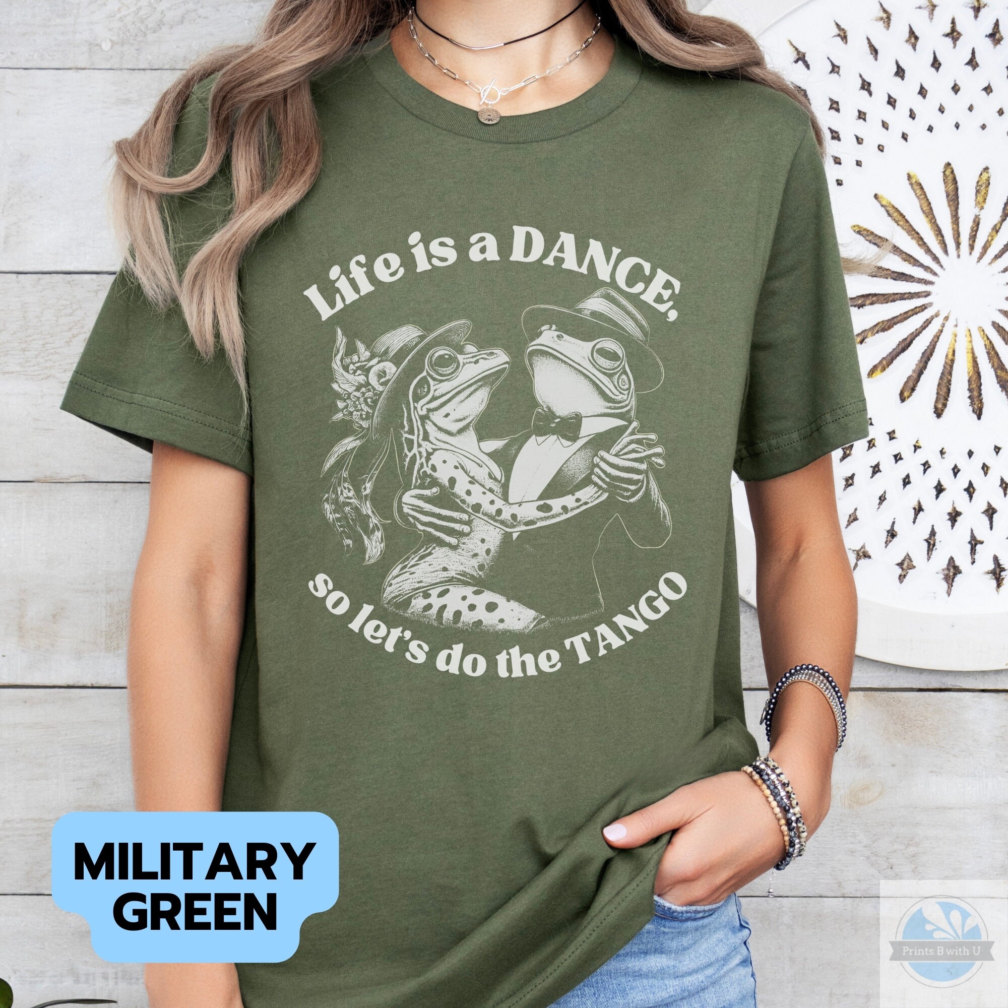 Tango Dance Shirt, Vintage Cottagecore Frog Tee, Mental Health Tshirt ...