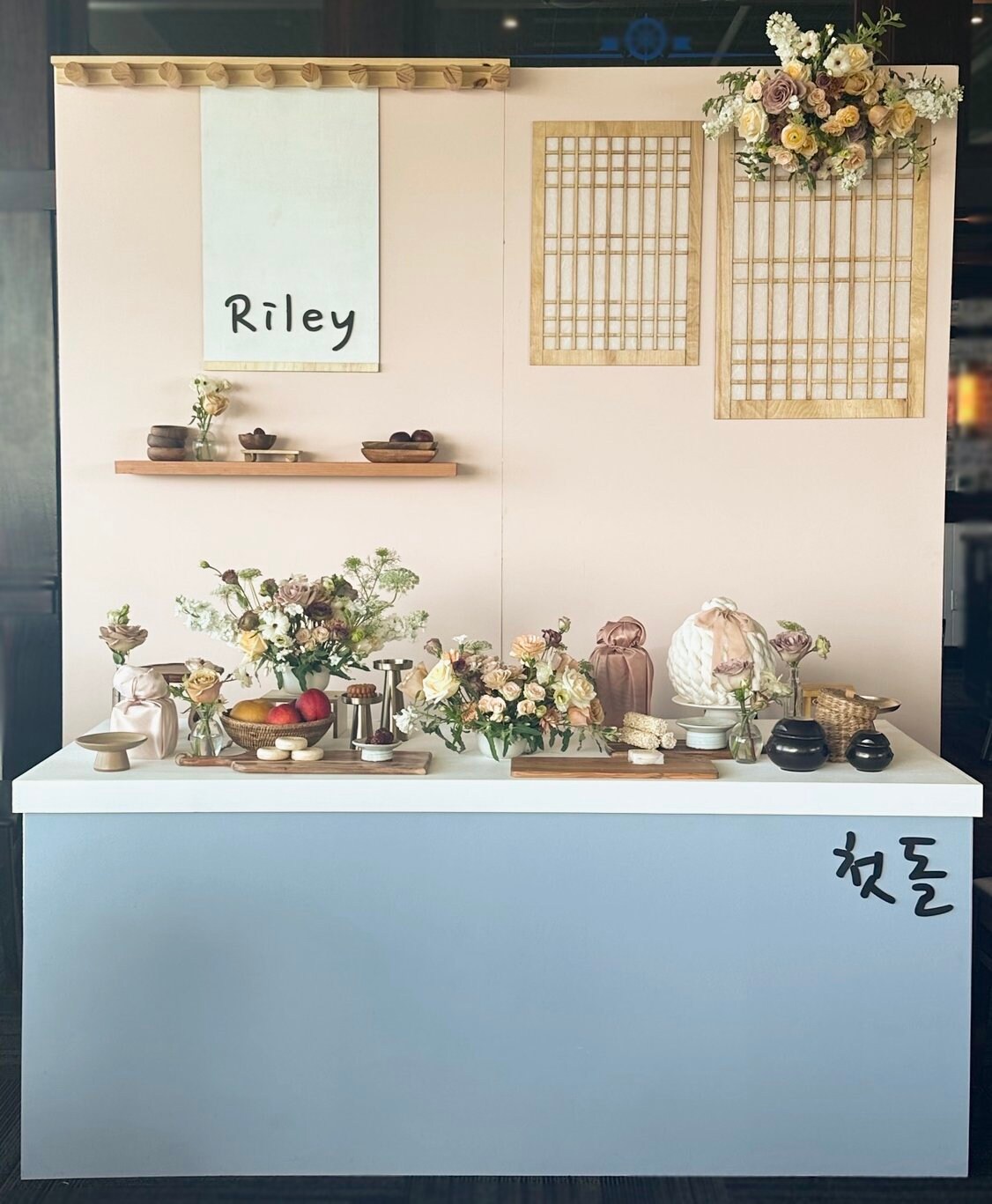 Korean Style Wooden Window Decoration Handmade First Birthday Party ...