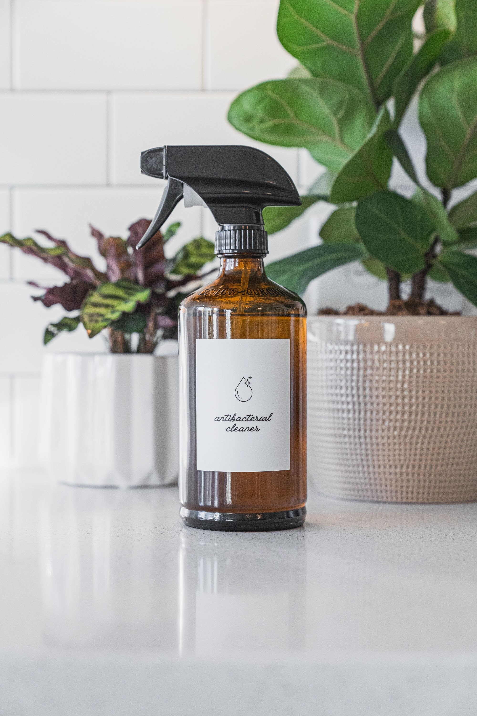 Glass Bottle Labels, Household Cleaner Decals, Kitchen Cleaner Stickers ...