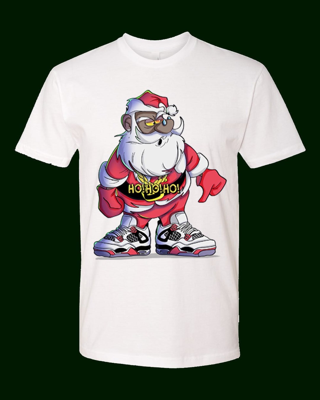 Santa Jordan Fire Red 4's T-shirt, Cool Santa Shirt, Youth Christmas ...