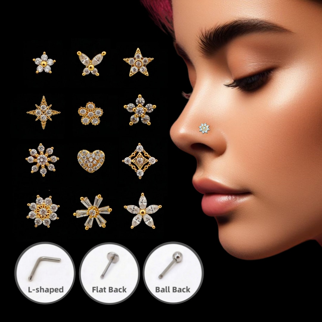 CZ neus Studs, 20G verklaring neus Stud Piercing vereist grote neus ...