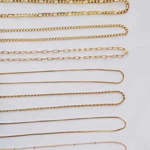18 Dainty Chain 14k Gold Plated Figaro Chain Rope Chain Box Chain Curb ...