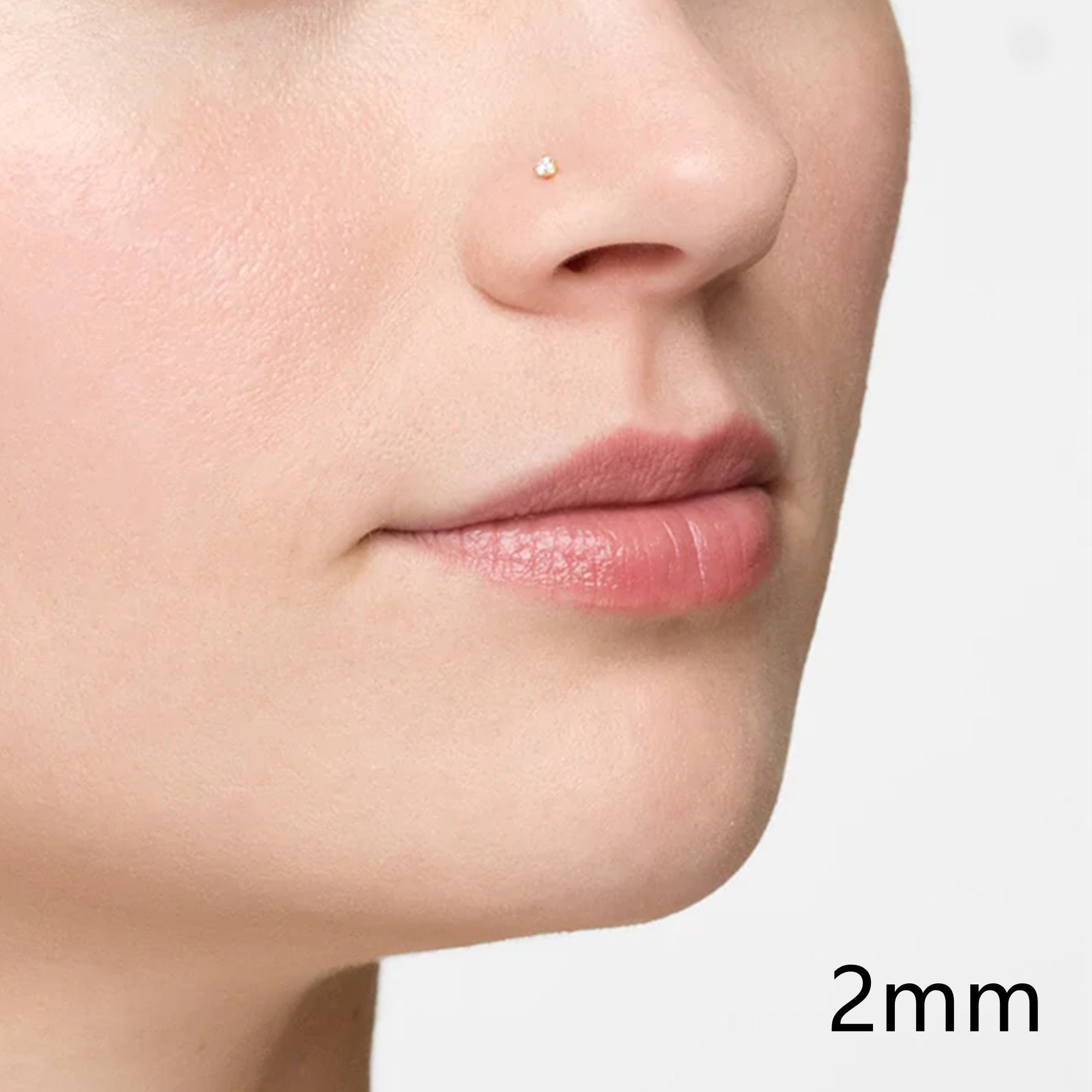 Tiny Diamond Nose Stud 1.5mm/2mm/2.5mm/3mm CZ Nose Ring - Etsy UK