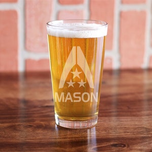 Mass Effect Spectre Pint Glass - Spectre Engraved Beer Glass - Mass ...