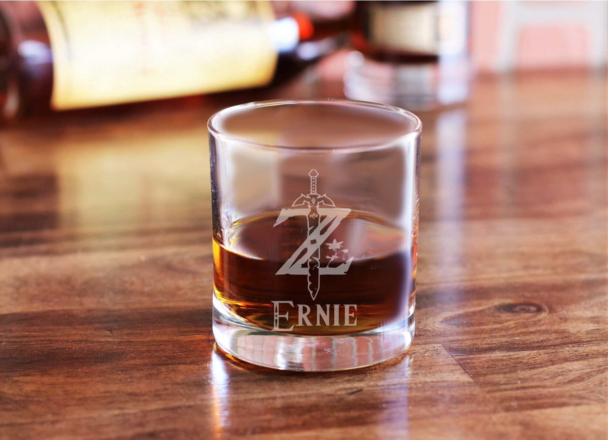 Zelda Breath of the Wild Glass, Etched Zelda Rocks Glass, Zelda Whiskey ...