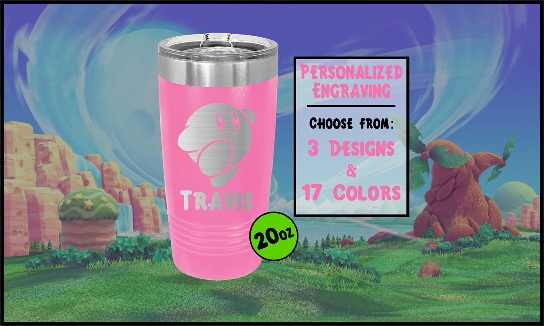 Kirby Tumbler 20oz, Kirby Travel Mug, Kirby Coffee Mug, Kirby Gift ...