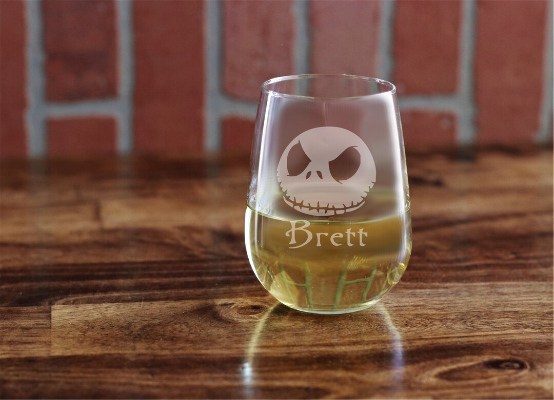 Jack Skellington Stemless Wine Glass, Jack Skellington Wine Glass, A ...